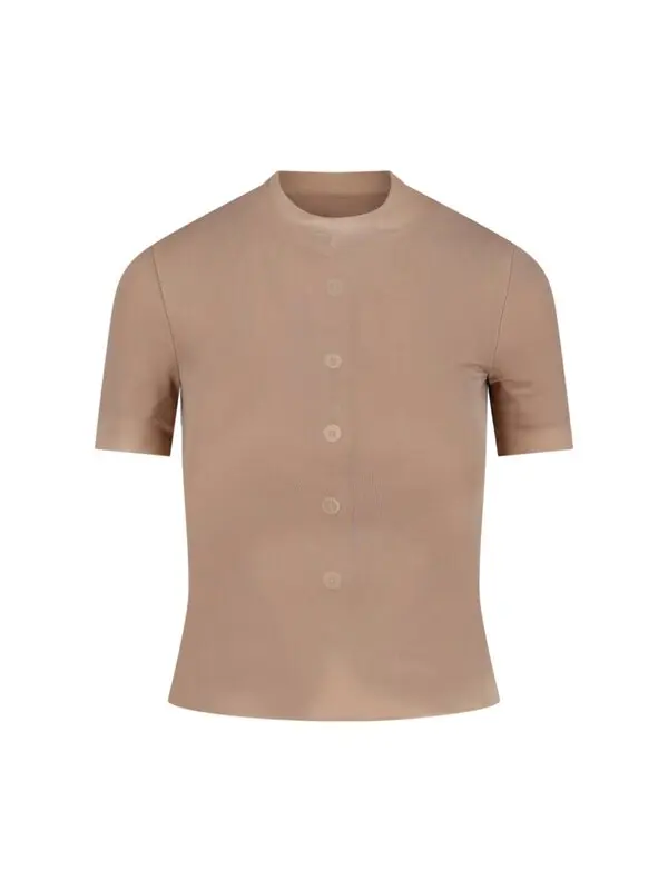 MAISON MARGIELA Sheer Button-front Short Sleeve Top
