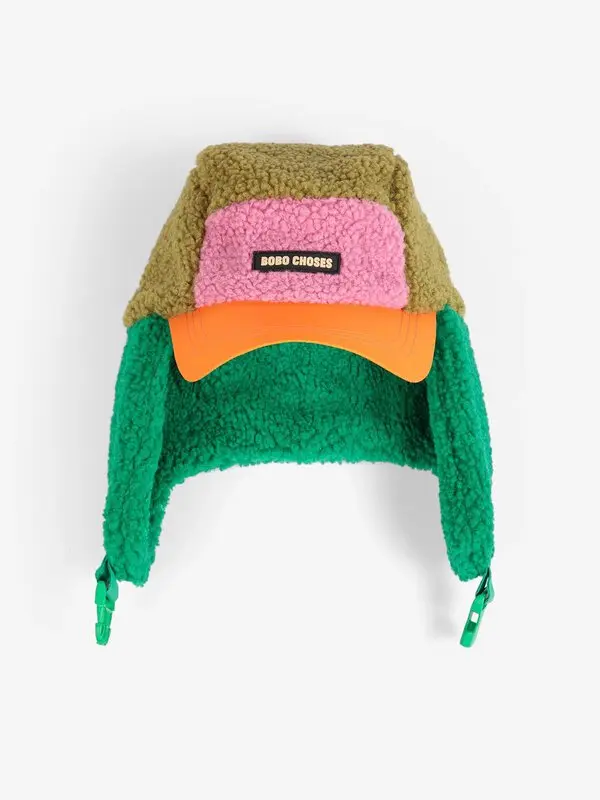 BOBO CHOSES Sheepskin Chapka Hat - Green