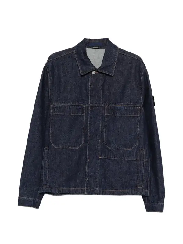 Stone Island Research Front Yoke Jacket With Patch Chest Pockets And Welt Storage - Blu