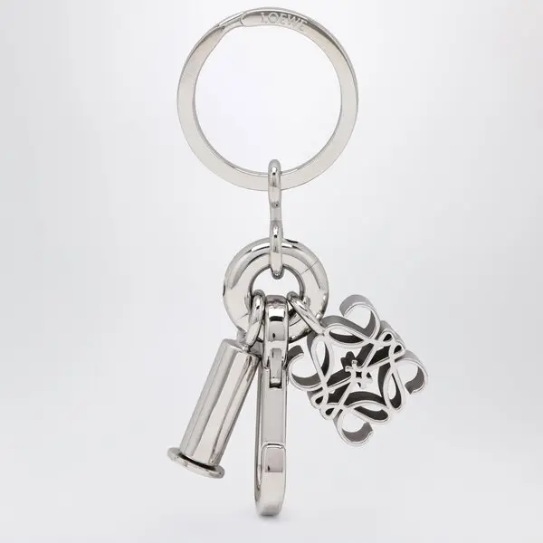 Loewe Palladium-tone Anagram Keyring In Brass