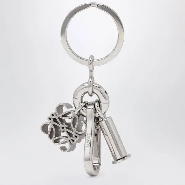 Loewe Palladium-tone Anagram Keyring In Brass