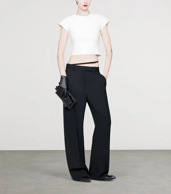 TOM FORD Virgin Wool Belted Trousers