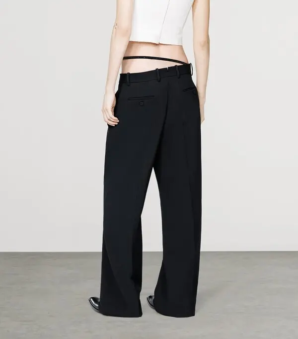 TOM FORD Virgin Wool Belted Trousers