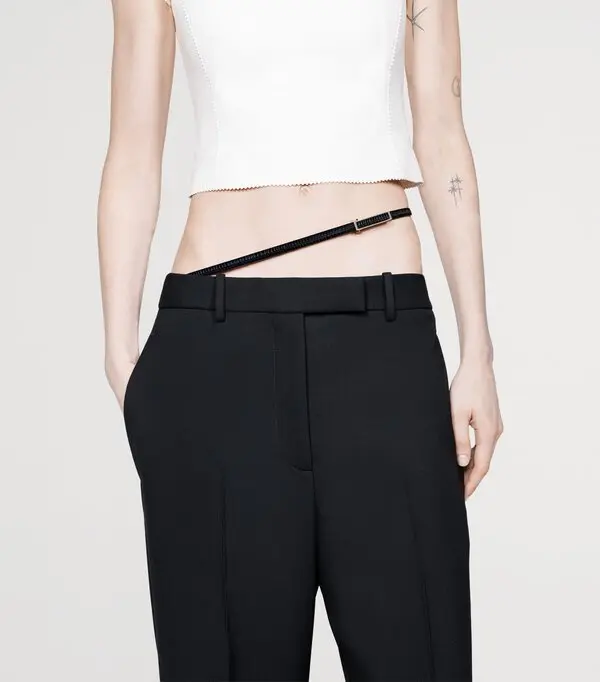 TOM FORD Virgin Wool Belted Trousers