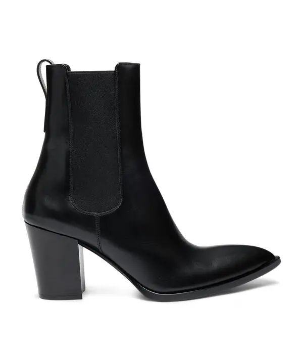 TOM FORD Leather Dagger Ankle Boots 80 - Black