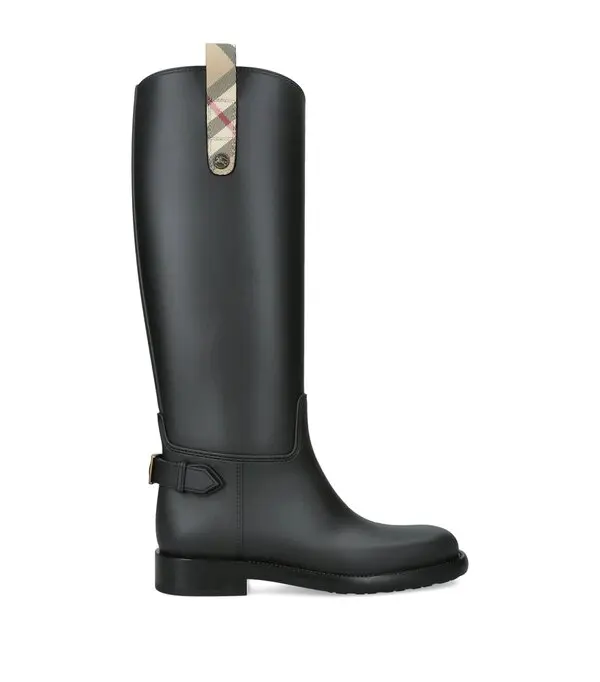 Burberry Cavalier Knee-high Wellington Boots - Black