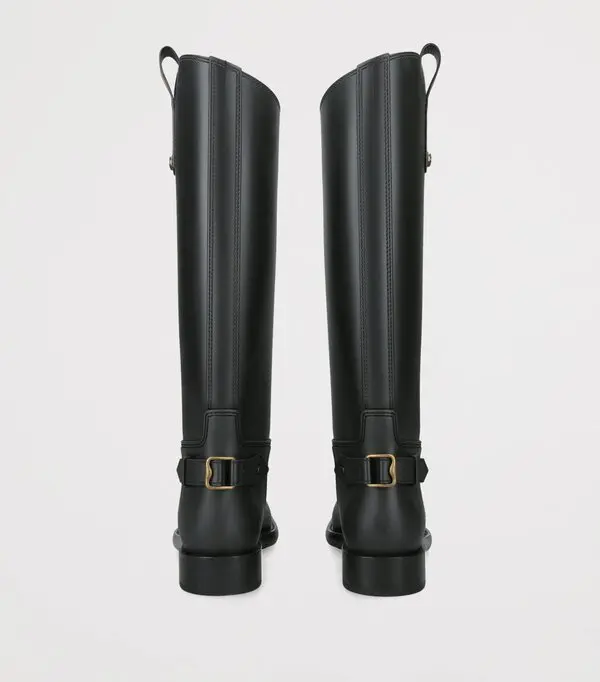 Burberry Cavalier Knee-high Wellington Boots - Black