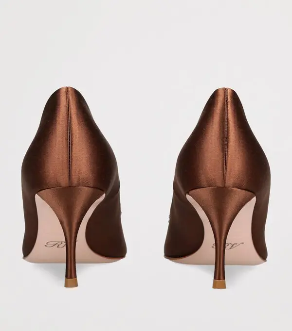 ROGER VIVIER Satin Decolleté Flower Strass Pumps 65