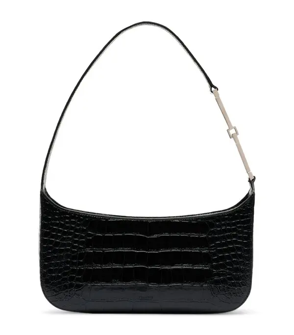 TOM FORD Small Croc-embossed Leather Arc Shoulder Bag - Black