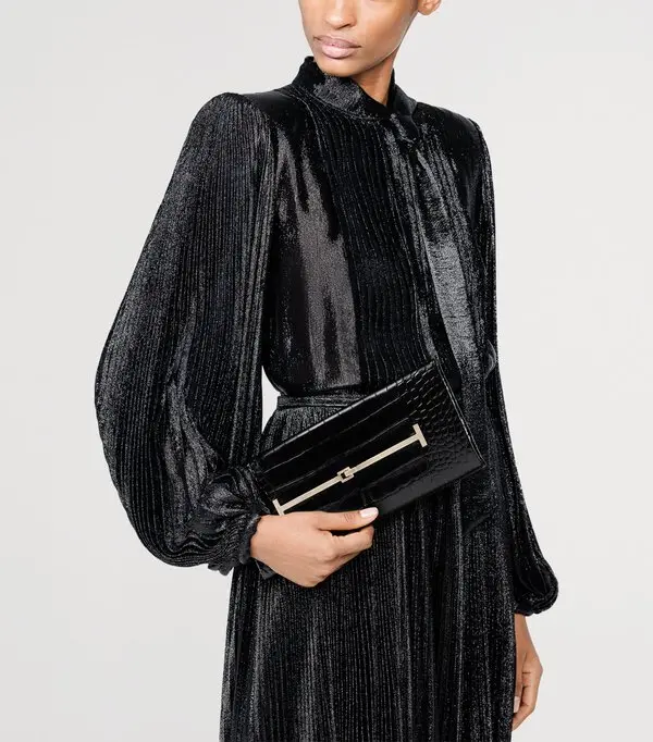 TOM FORD Croc-embossed Leather Clutch Bag