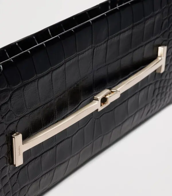 TOM FORD Croc-embossed Leather Clutch Bag