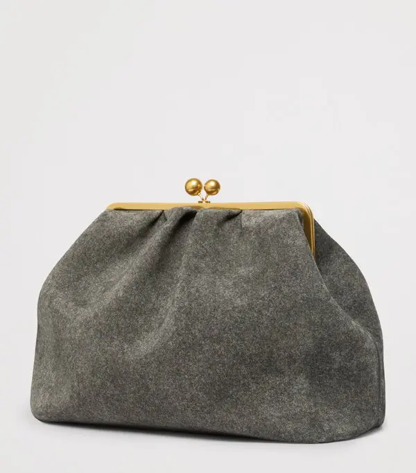 Max Mara Large Split Calfskin Pasticcino Clutch Bag