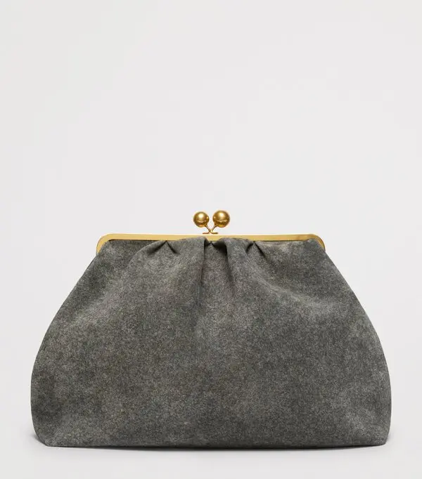 Max Mara Large Split Calfskin Pasticcino Clutch Bag