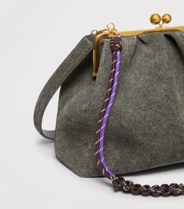 Max Mara Large Split Calfskin Pasticcino Clutch Bag