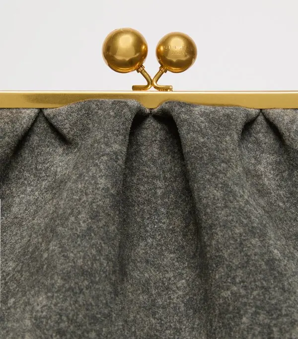 Max Mara Large Split Calfskin Pasticcino Clutch Bag
