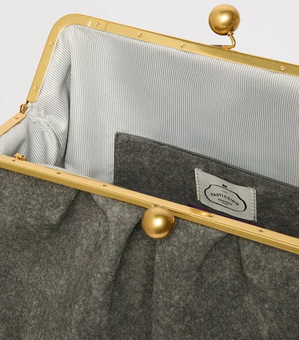 Max Mara Large Split Calfskin Pasticcino Clutch Bag