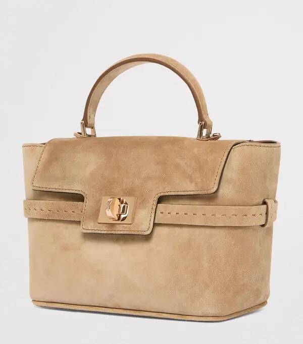 Max Mara Mini Suede Margaux Top-handle Bag - Beige