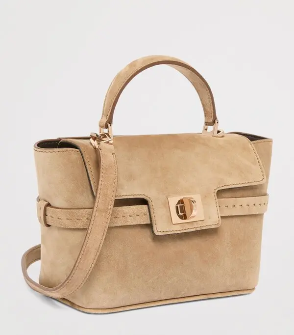 Max Mara Mini Suede Margaux Top-handle Bag - Beige
