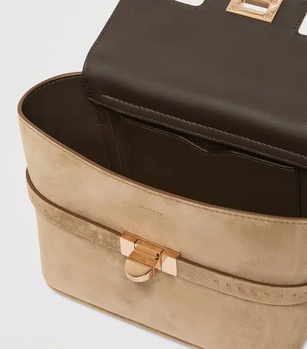 Max Mara Mini Suede Margaux Top-handle Bag - Beige