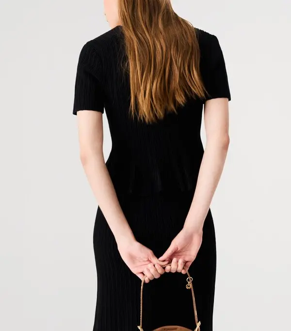 Maje Plissé Short-sleeve Cardigan