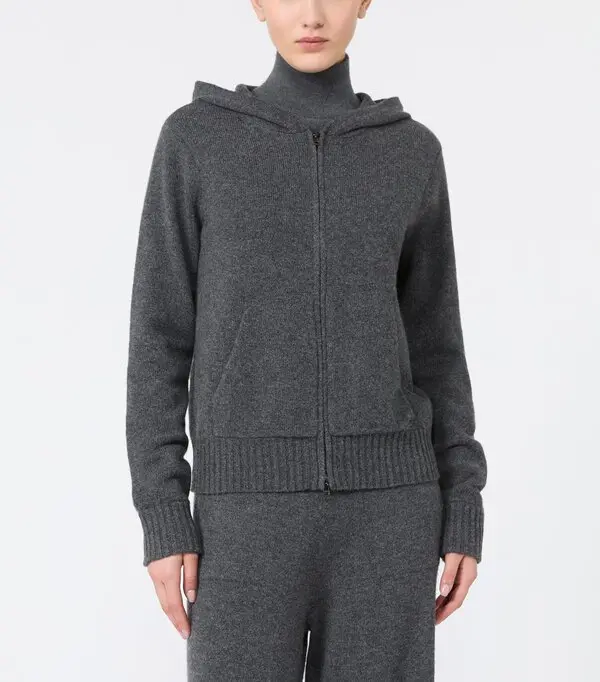 Max Mara Cashmere Hooded Zip-up Cardigan