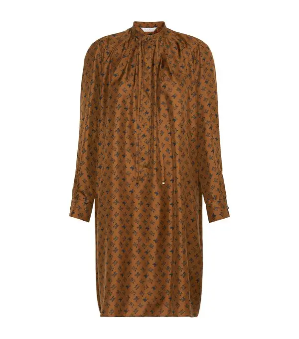 Max Mara Silk Logo-print Shirt Dress