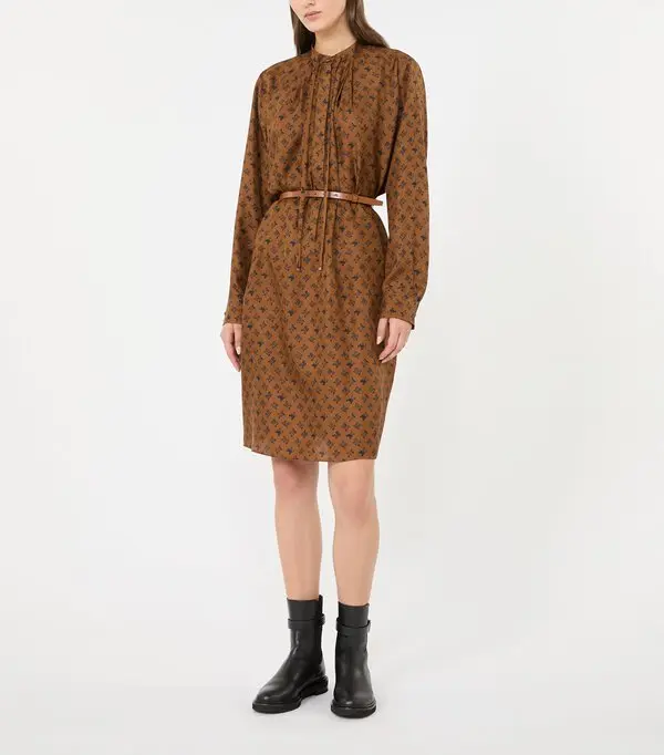Max Mara Silk Logo-print Shirt Dress