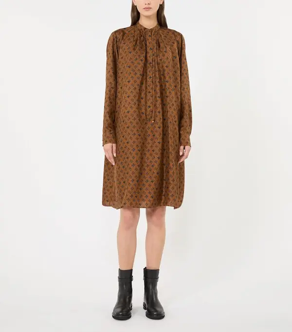 Max Mara Silk Logo-print Shirt Dress