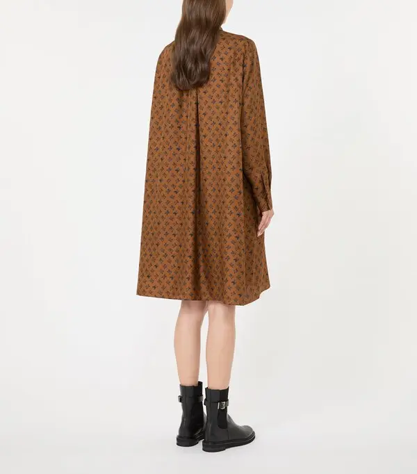 Max Mara Silk Logo-print Shirt Dress
