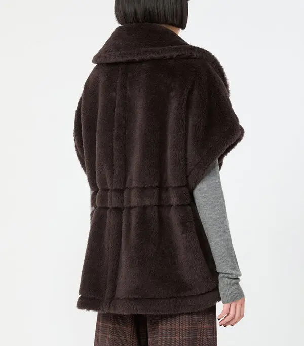 Max Mara Faux Fur Belted Cape