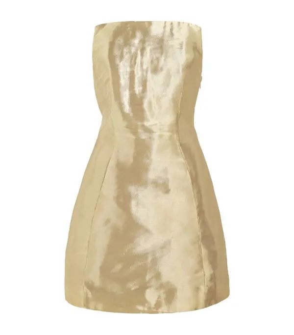 Cult Gaia Satin Strapless Wren Mini Dress