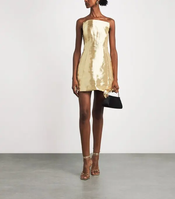 Cult Gaia Satin Strapless Wren Mini Dress