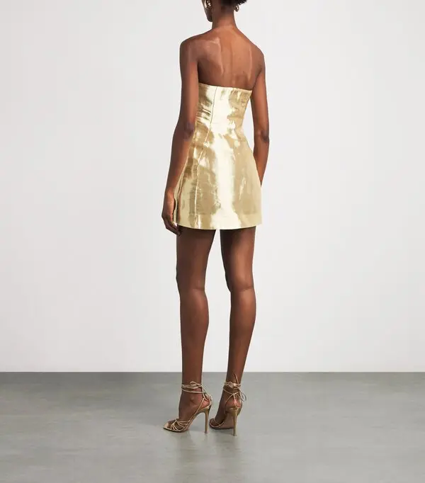 Cult Gaia Satin Strapless Wren Mini Dress