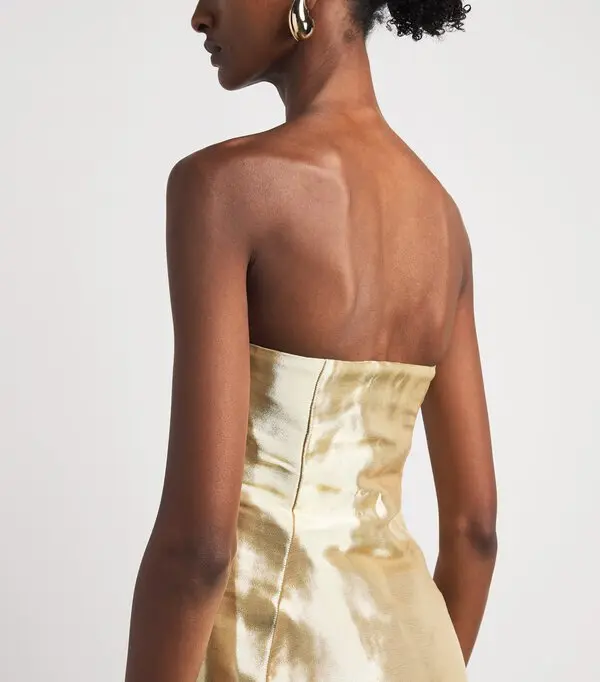 Cult Gaia Satin Strapless Wren Mini Dress
