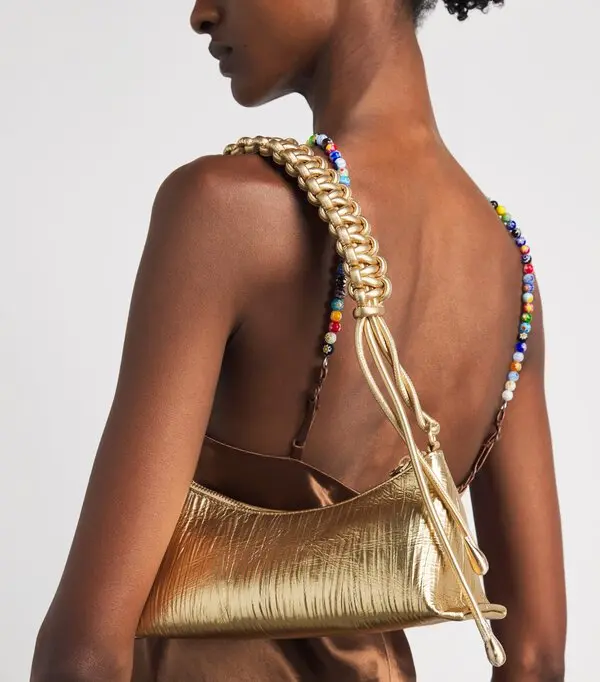 Cult Gaia Metallic Leather Osa Shoulder Bag