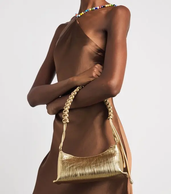 Cult Gaia Metallic Leather Osa Shoulder Bag
