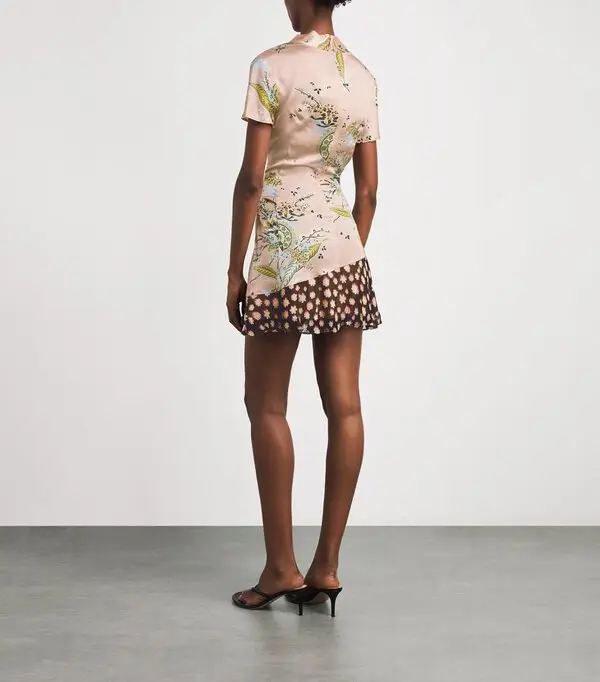 Staud Silk-blend Printed Rae Mini Dress