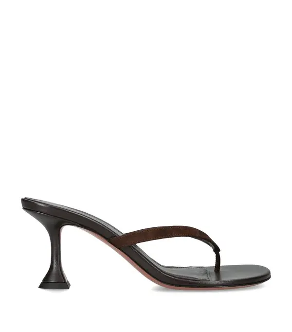 Amina Muaddi Suede Juliette Heeled Sandals 70