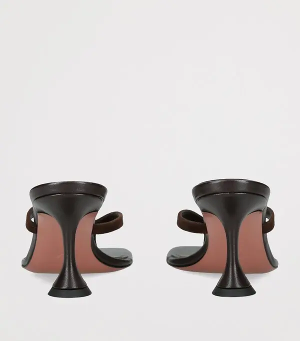 Amina Muaddi Suede Juliette Heeled Sandals 70