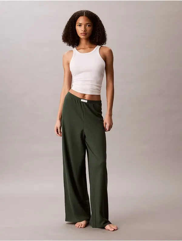 Calvin Klein Classic Comfort Cozy Waffle Pants - Kells Green