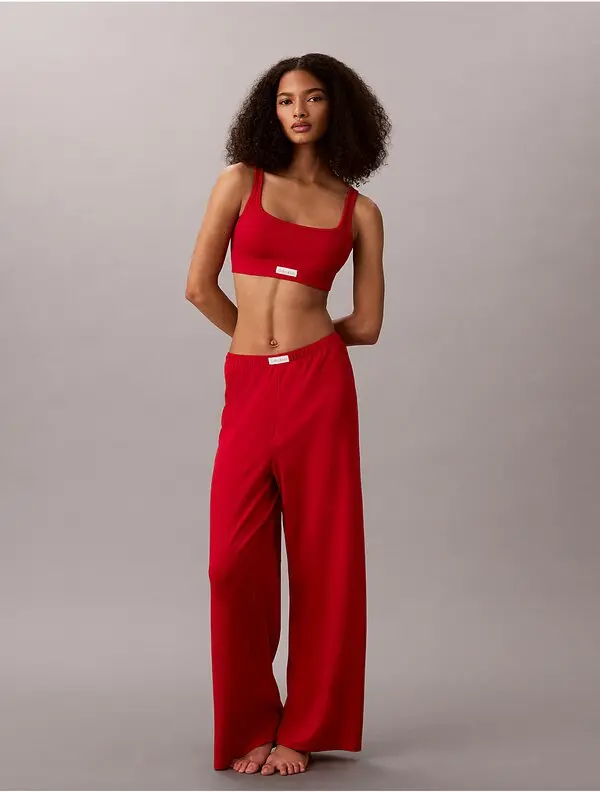 Calvin Klein Classic Comfort Cozy Waffle Pants - Tango Red