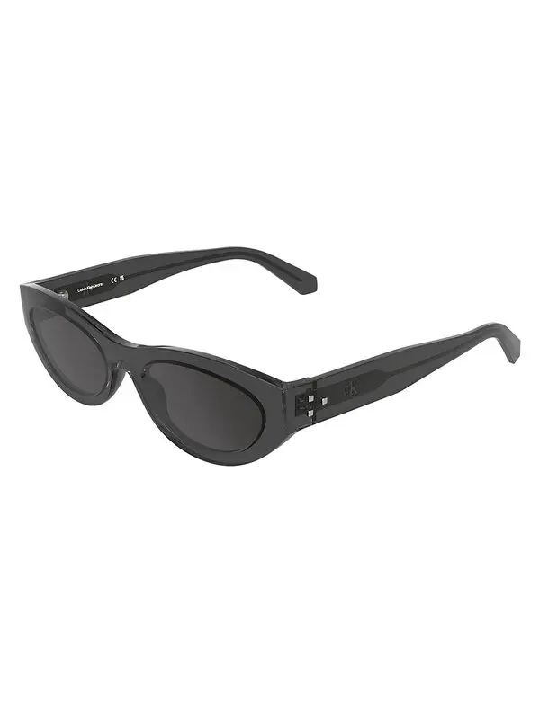 Calvin Klein Oval Sunglasses - Transparent Dark Grey