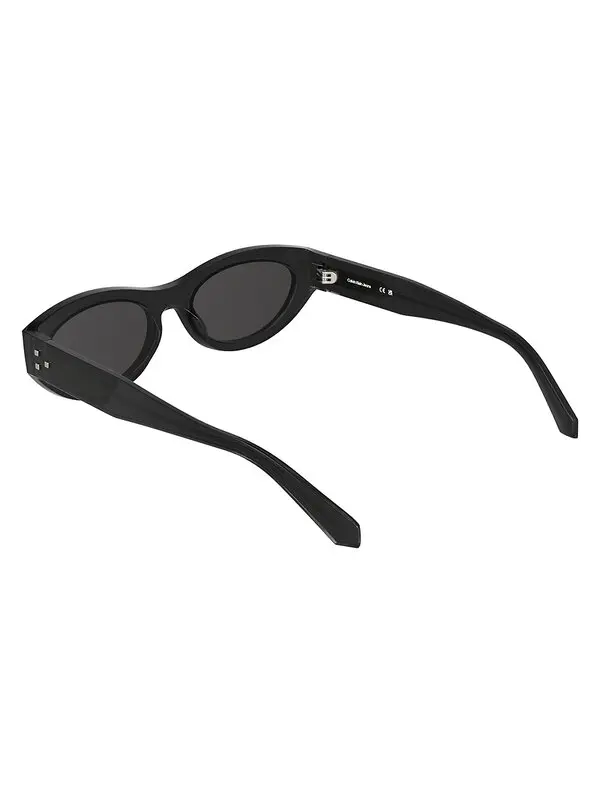 Calvin Klein Oval Sunglasses - Transparent Dark Grey