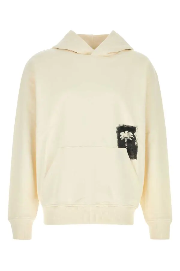 Palm Angels Cream Cotton Sweatshirt