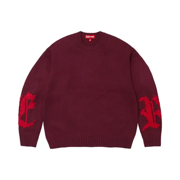 Supreme Cross Stitch Logo Sweater 'burgundy - Red