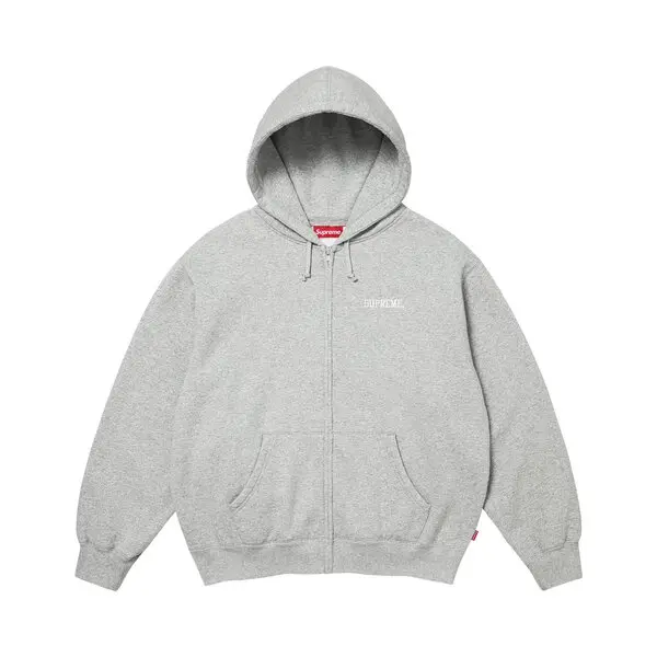 Supreme Blessed Appliqué Zip Up Hooded Sweatshirt 'heather
