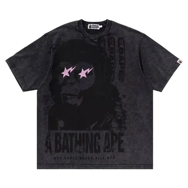 A BATHING APE Garment Dye Multi Logo Relaxed Fit Tee