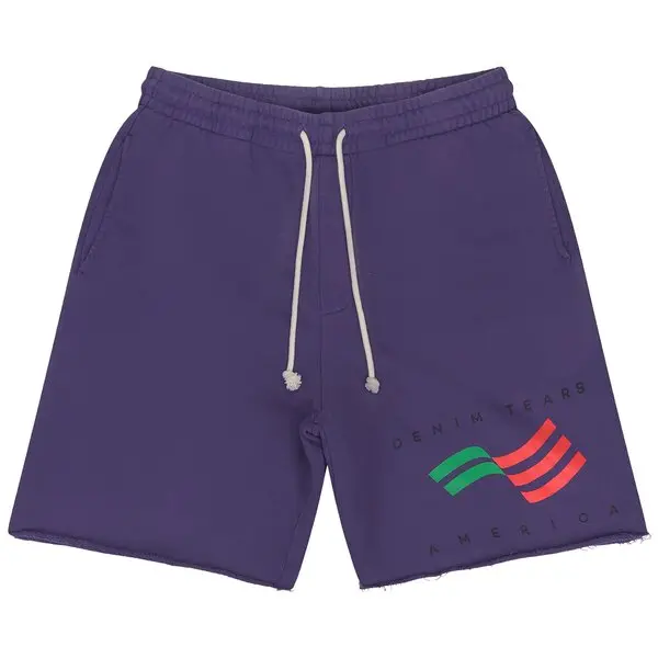 DENIM TEARS Ellis Tears Fleece Short - Purple