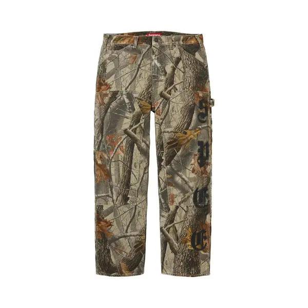 Supreme Leather Appliqué Double Knee Painter Pant 'realtree Hardwoods Camo