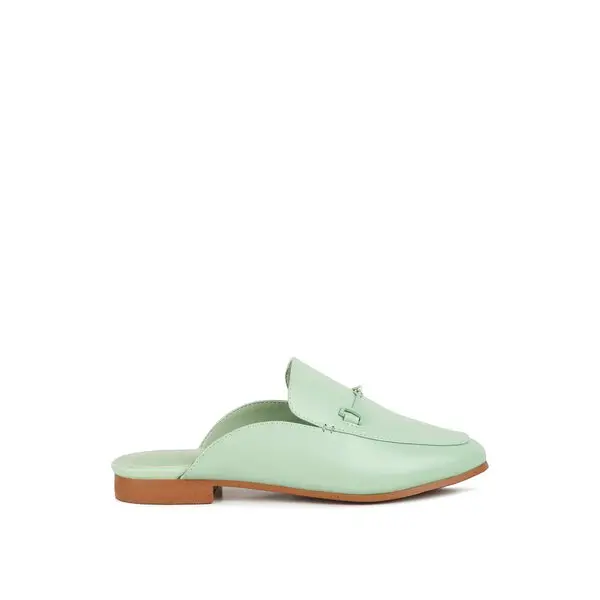 RAG & CO Kristy Horsebit Embellished Mules In Mint By - Green